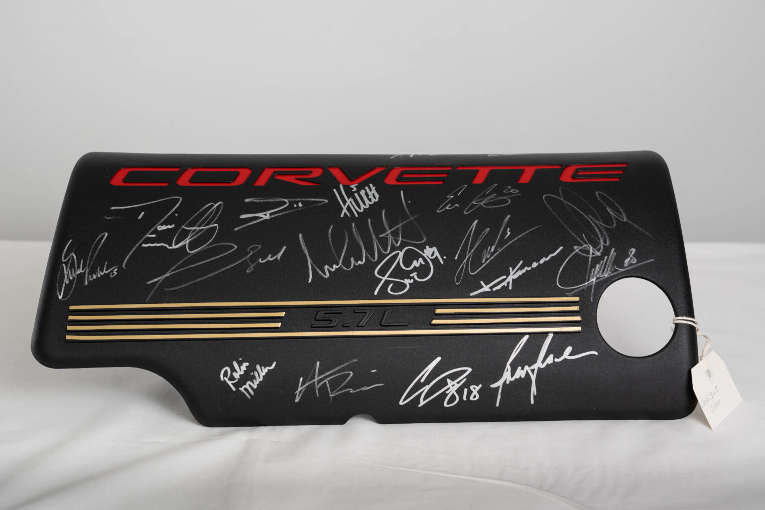 Corvette Fuel Rail Cover with IndyCar Autographs - National Corvette Museum