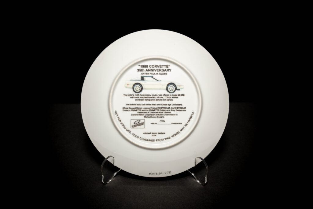 Corvette 35th Anniversary Commemorative Plate - National Corvette Museum